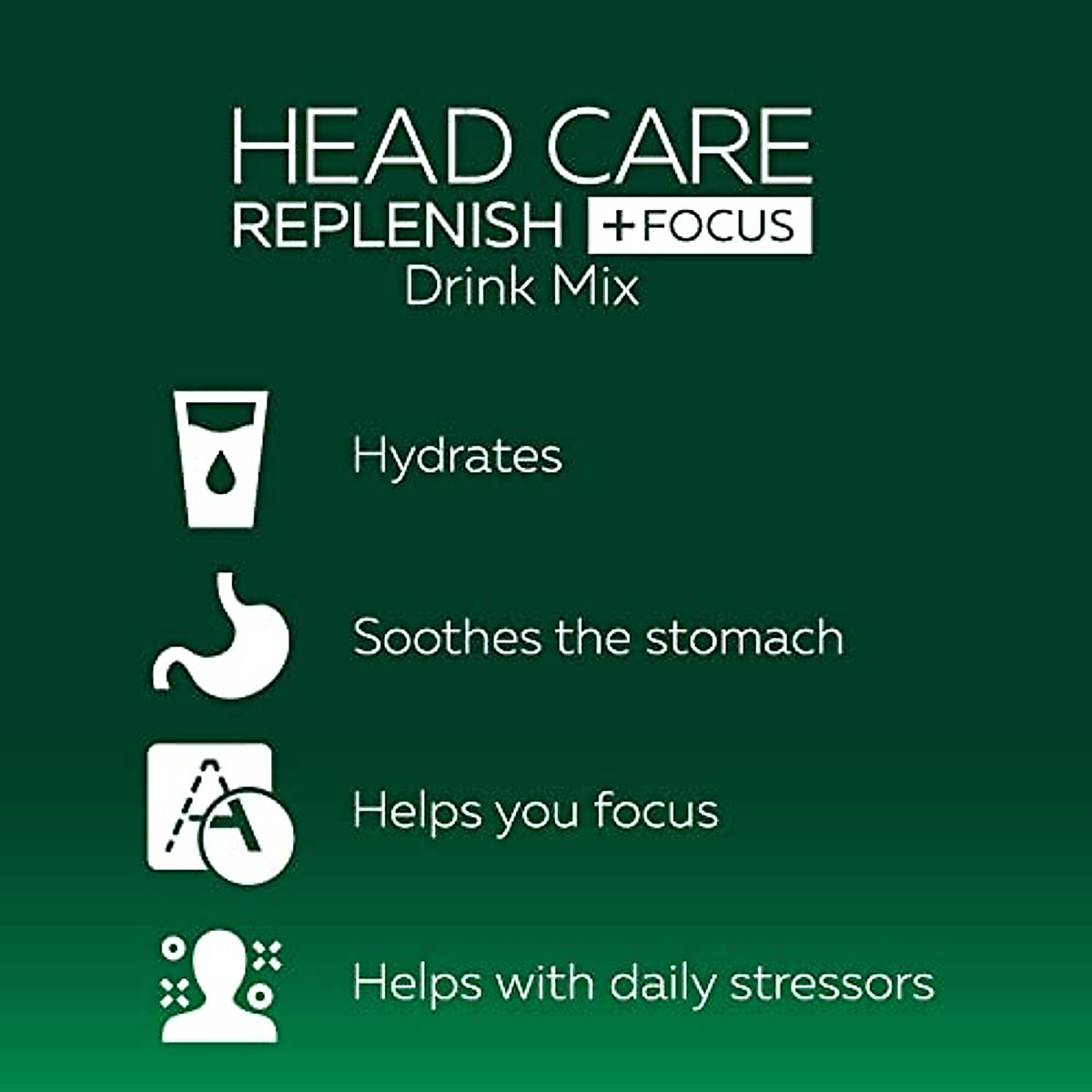 Head Care Replenish Plus Focus From Excedrin Drink Mix with Electrolytes, L-Theanine, Ginger and Caffeine for Head Health Support - 24 Packets