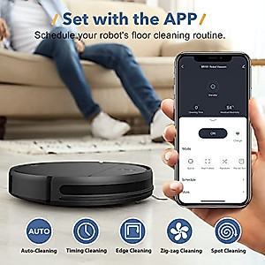 MAMNV Robot Vacuum and Mop Combo, WiFi/App/Alexa, Robotic Vacuum Cleaner with Schedule, 2 in 1 Mopping Robot Vacuum with 230ML Water Tank, Self-Charging, Slim, Ideal for Hard Floor, Pet Hair, Carpet