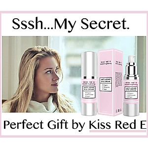 KissRedE Anti-Aging Eye Cream for Dark Circles, Puffiness, Fine Lines, and Wrinkles - Fragrance-Free, 1 Fl Oz