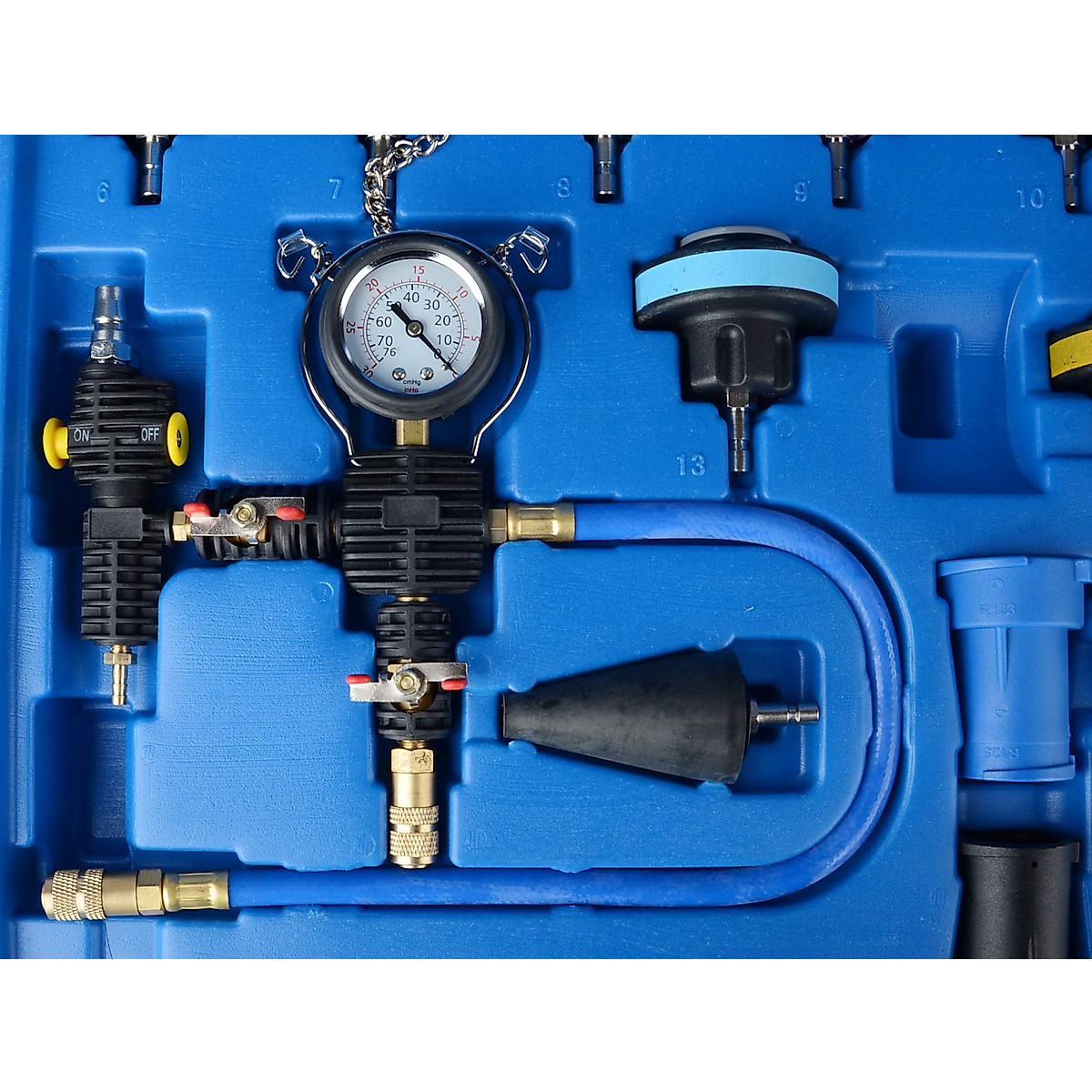 DAYUAN 28pcs Universal Radiator Pressure Tester Kit, coolant Pressure Tester kit coolant Vacuum Refill kit for Cooling System