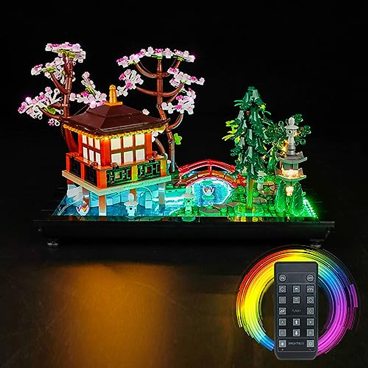 BrickBling LED Light for Lego Tranquil Garden 10315 Building Set (Model Not Included), Remote Control Version Lighting for Lego Zen Garden