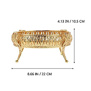 DOITOOL Candy Plate Fruit Tray Golden Fruit Storage Plate Snack Serving Tray Decorative Tray Food Dessert Storage Plate Snack Storage Dish Golden 2