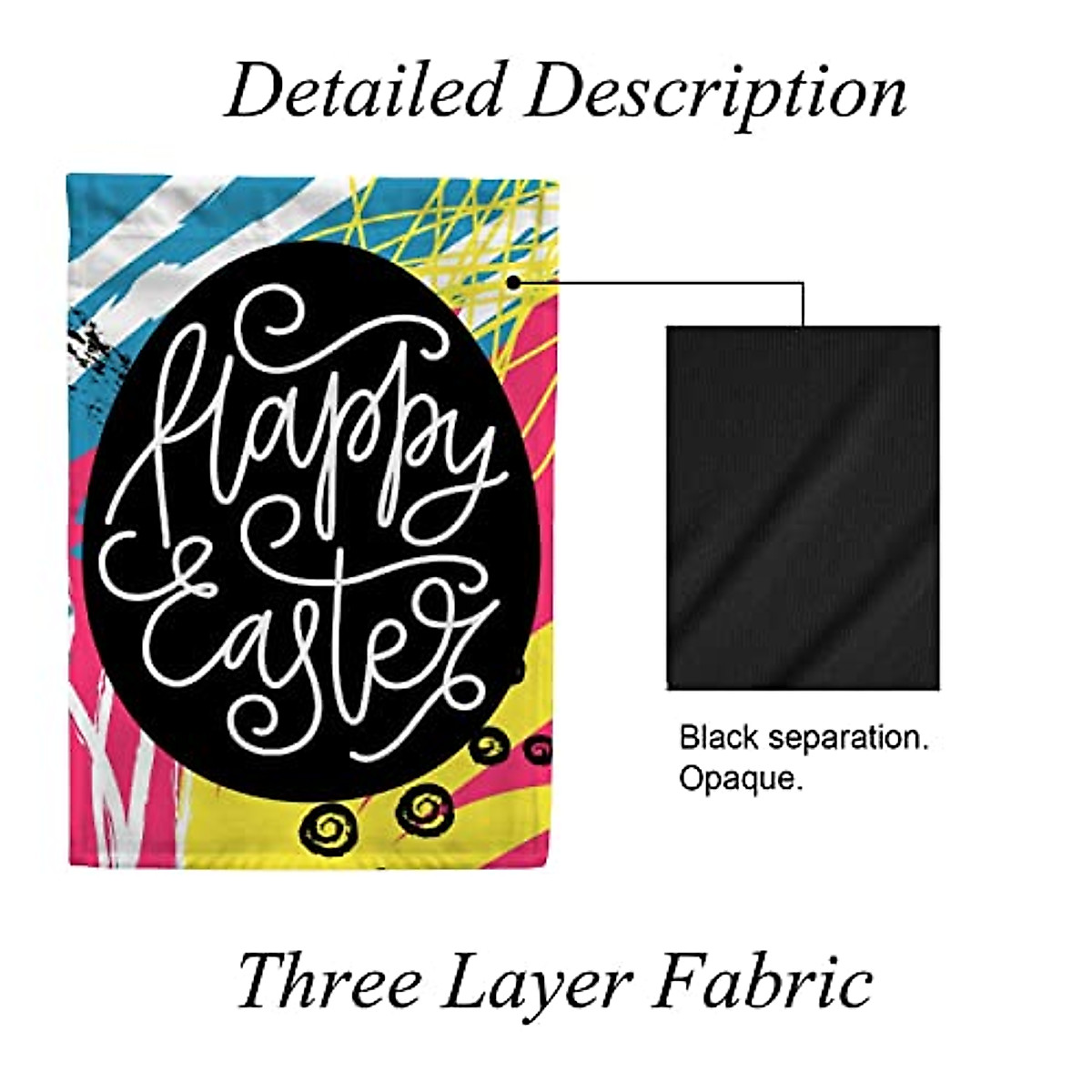 My Little Nest Seasonal Garden Flag Creative Happy Easter Egg Double Sided Vertical Garden Flags for Home Yard Holiday Flag Outdoor Decoration Farmhouse Banner 12"x18"