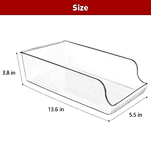 TOPULORS 2 Pack Soda Can Organizer for Refrigerator Beverage Holder for Fridge, Storage Rack Bins for Freezer, Kitchen, Pantry, Countertops, Cabinets, Clear Plastic Canned Food Stackable Dispenser