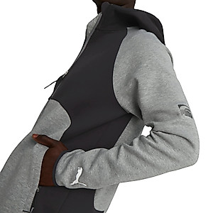 PUMA Men's Dime Jacket, Medium Gray Heather-Black, Small