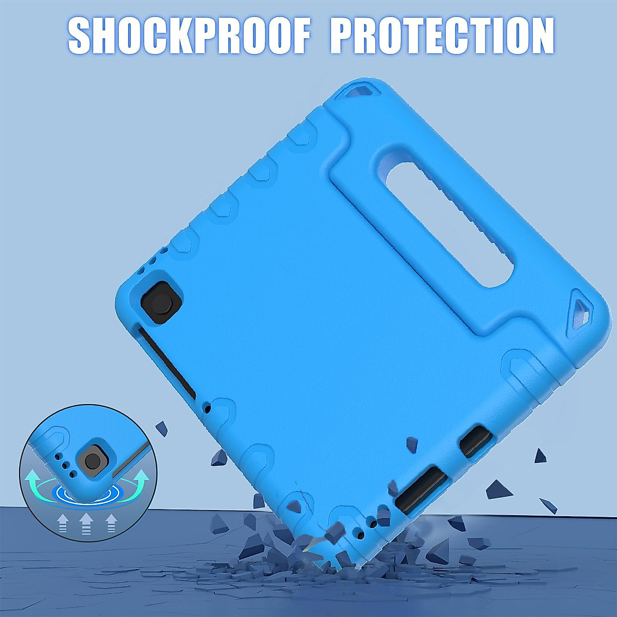 BMOUO Kids Case for Samsung Galaxy Tab A9 8.7 Inch 2023 (SM-X110/X115/X117) & Galaxy Tab A7 Lite 2021 - with Screen Protector, Shockproof Lightweight Samsung Galaxy Tab A9 Case/A7 Lite Case, Blue