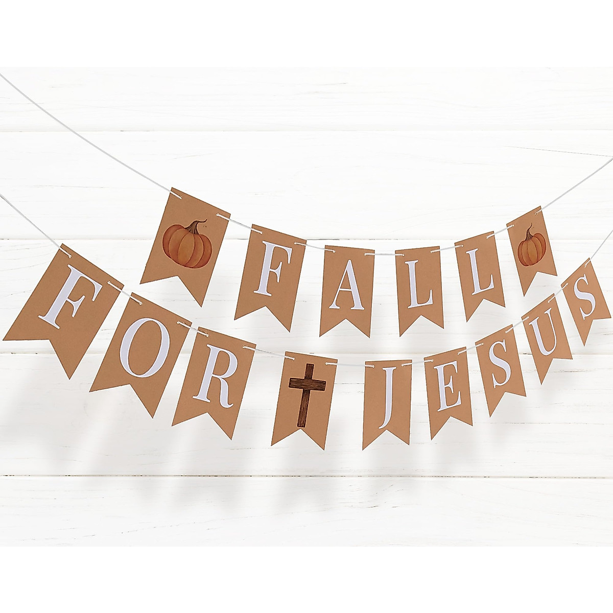 Funnytree Fall for Jesus Decor Props Kit - a 5.9 x 3.6 FT Backdrop/Cards/Ribbon - Party Supply Set for Photo Booth Background