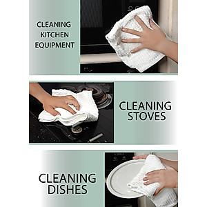 ZUPERIA Bar Mop Kitchen Towels- 12 Pack, 16 x 19 Inches, Bar Mop Towels -100% Cotton Barmops Towels - Super Absorbent, Multi-Purpose for Home, Kitchen and Bar Cleaning (White)