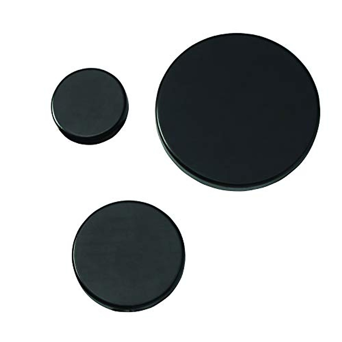 MELANNCO Round MDF Wall Hook, Set of 3, Black