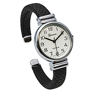 NYKKOLA Classic Small Face Crystal Bracelet Watches Snake Style Band Slim Case Women's Bangle Cuff Watch Quartz Wristwatch