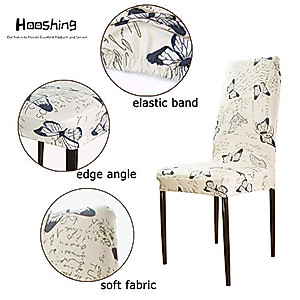 Hooshing Chair Covers Butterfly Stretch Washable Durable for Dining Room Set of 2