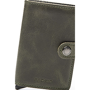 Secrid Leather Miniwallet Vintage Olive Compact Black Wallet SC5946