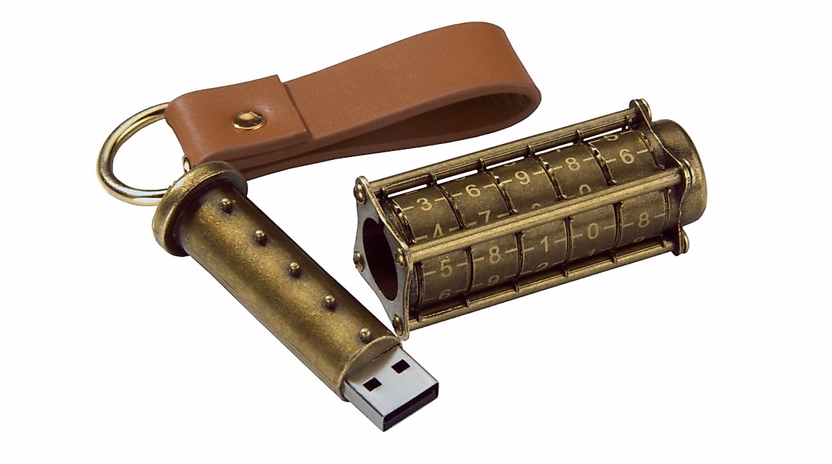 Cryptex USB Flash Drive - 64GB Antique Gold Design