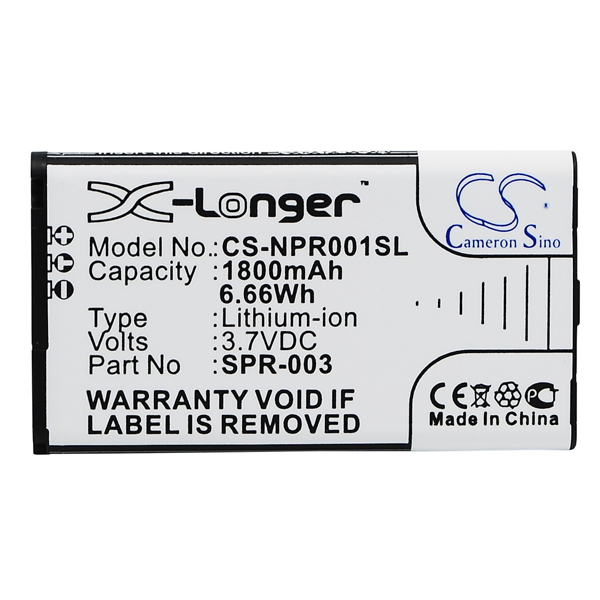 LIONX Battery for Game Console DS XL 2015 SPR-001 New 3DSLL 3DSLL Part Number SPR-003 SPR-A-BPAA-CO CS-NPR001SL 1800mAh / 6.66Wh 3.7v Li-ion