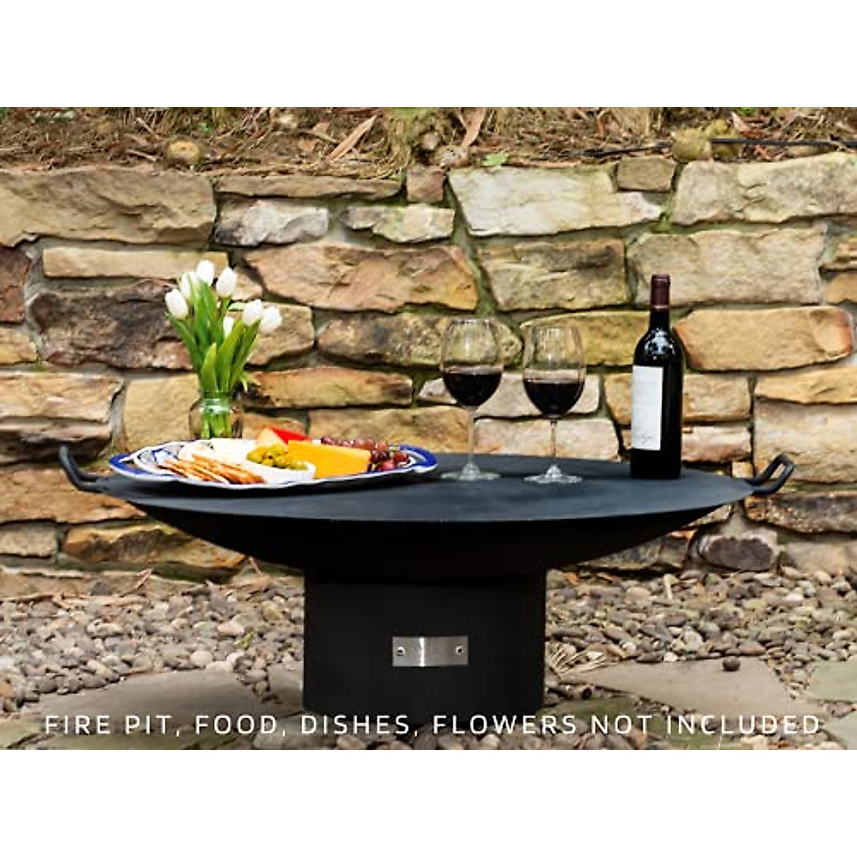 Peak52-38" Carbon Steel Table Top Fire Pit Lid - Made in The USA - Weather Resistant Metal Fire Pit Cover for Outdoor Wood or Gas Fire Pit Black Finish