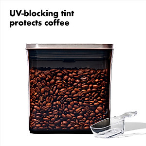 OXO Steel POP Coffee Container with Scoop (1.7 Qt) Good Grips POP Container (1.7 Qt) | Airtight Coffee and Food Storage