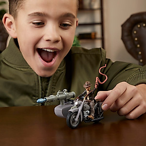 Indiana Jones Worlds of Adventure with Motorcycle and Sidecar Action Figure Set, 2.5-inch, Action Figures, Ages 4 and Up