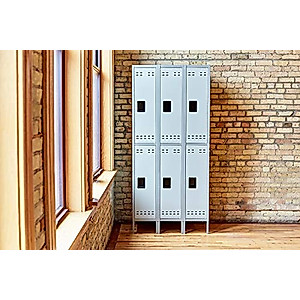Safco Products Double Tier Locker, 3 Column, Gray