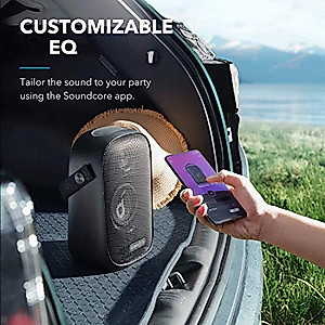 Soundcore Trance Go Outdoor Bluetooth Speaker with BassUp Technology, Sync 100+ Speakers, 24H Playtime, Waterproof, Custom EQ, App (Renewed)