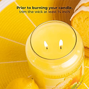 A Cheerful Giver - Lemon Butter Pound Cake Scented Glass Jar Candle (16 oz) with Lid & True to Life Fragrance Made in USA