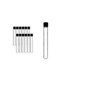 HDA Glass Test Tubes 13x100mm Soda Lime Glass, with Screw Cap, Round Bottom, 100 Pieces