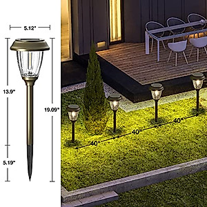 XMCOSY+ Solar Pathway Lights Outdoor Waterproof - 6 Pack Solar Garden Lights, Auto On/Off 10/25 Lumen Solar LED Outdoor Lights Warm White, Bubble Glass Solar Lights for Yard Path Lawn Walkway Driveway
