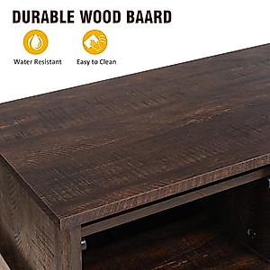 LGHM Fireplace TV Stand, Entertainment Center for 65 Inch TV, 58" Farmhouse TV Stand with 23" Electric Fireplace, Tall Entertainment Stand with Sliding Barn Door, Espresso