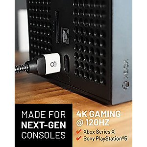 ECHOGEAR HDMI Cables - 8 Foot Certified Ultra High Speed Cable with Flexible Braided Jacket - Get 4k @ 120Hz On PS5 & Xbox Series X - Supports 8k, HDR, eArc, Dolby Vision, & More