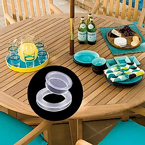 Litoexpe 2 Inch Silicone Patio Table Umbrella Hole Ring Plug and Cap Set for Glass Outdoors Patio Table Deck Yard, Clear, 2-Pack