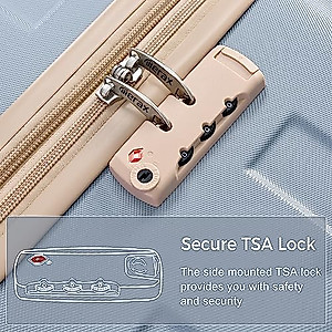 Merax 3 Piece Expandable ABS Hardshell Luggage Sets Spinner Wheel Suitcase TSA Lock Suit Case, New Light Blue, 20/24/28 Inch