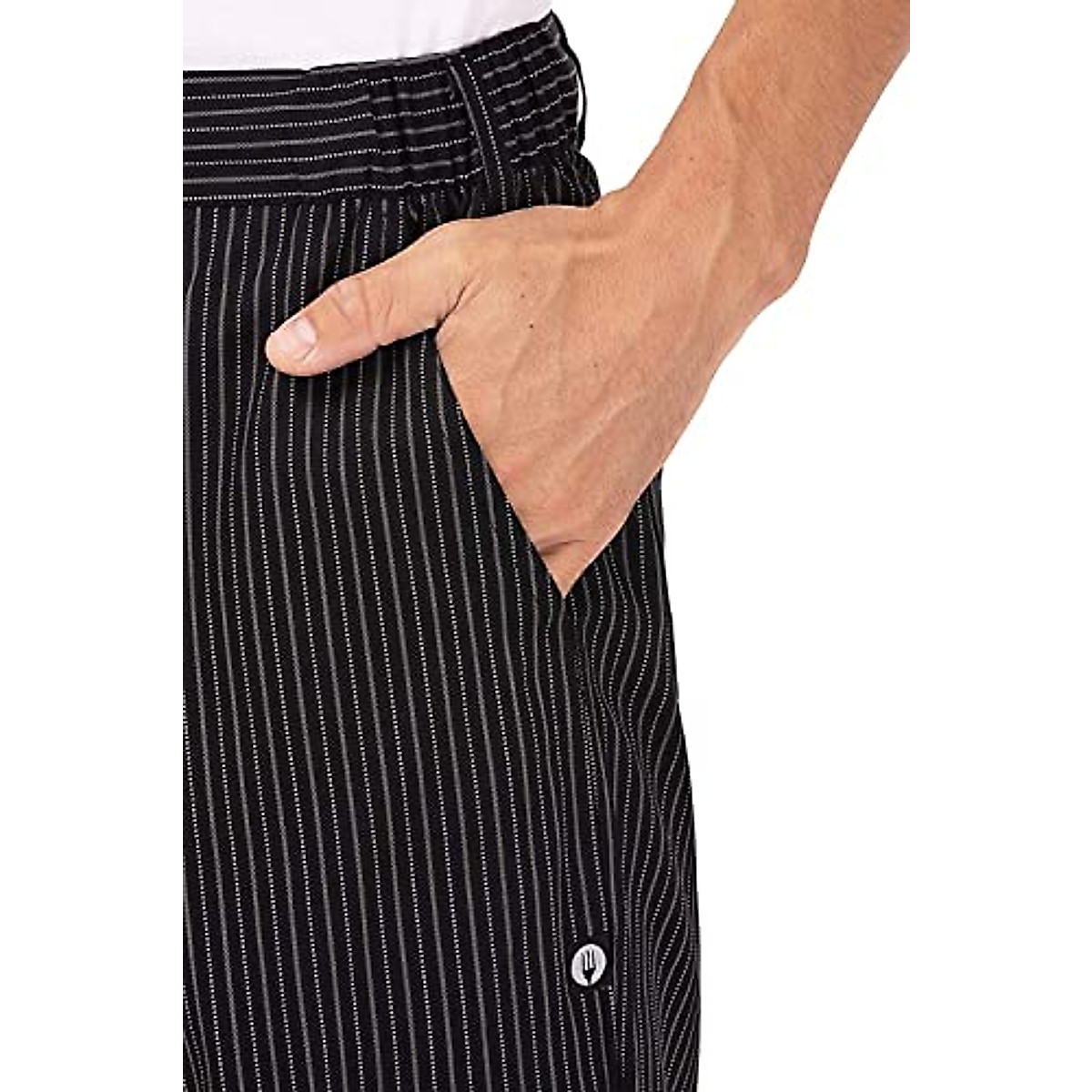 Chef Works Men's Professional Series Chef Pants, Gray Stripe, Medium