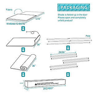 Coarbor Outdoor Roll up Shades Blinds for Porch Patio Shade Exterior Roller Shade Privacy Shade Screen for Deck Pergola Gazebo Brown 8'W x 6'H