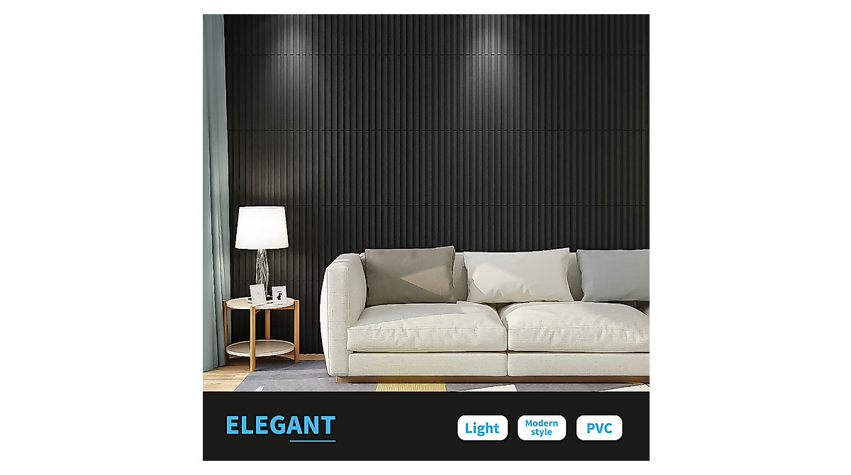 Art3d 3D Fluted Wall Panels - Stylish Black Decor