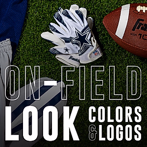 Franklin Sports Dallas Cowboys Youth NFL Football Receiver Gloves - Receiver Gloves For Kids - NFL Team Logos and Silicone Palm - Youth S/XS Pair