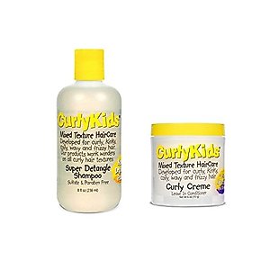 CurlyKids Mixed Haircare - Curly Creme Conditioner & Super Detangling Shampoo Bundle
