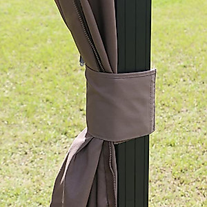 Sunshine Outdoor Privacy Gazebo Curtains, Replacement Universal Curtain Sidewalls 4-Panels Set, for Patio, Garden, Yard (Only Curtains) (10'x12',Brown) …