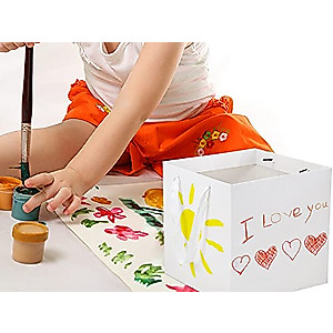 HUAPRINT Large White Paper Square Bags with Handles,12 Pack 12x12x12inch,Large Square Gift Bags,Shopping Merchandise Bags,Birthday,Goodie,Craft Retail,Candy,Cookie,Take Out Bags