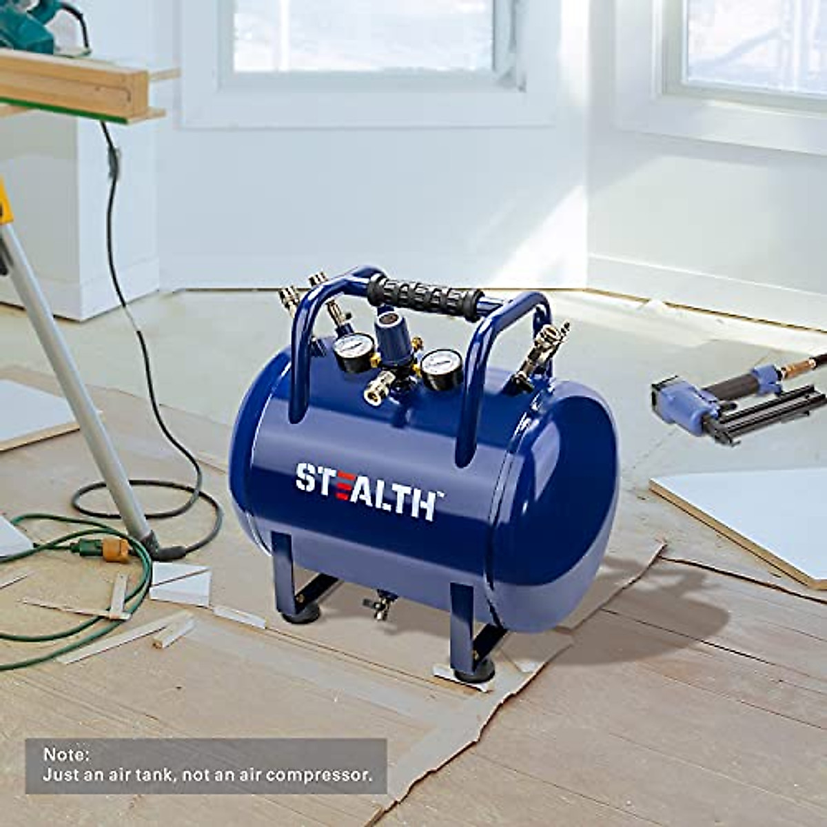 STEALTH Air Tank, 10 gallon High Pressure Air Tank with Maximum 225Psi Pressure, Ideal For Inflation Jobs, Blue-Saa-110T