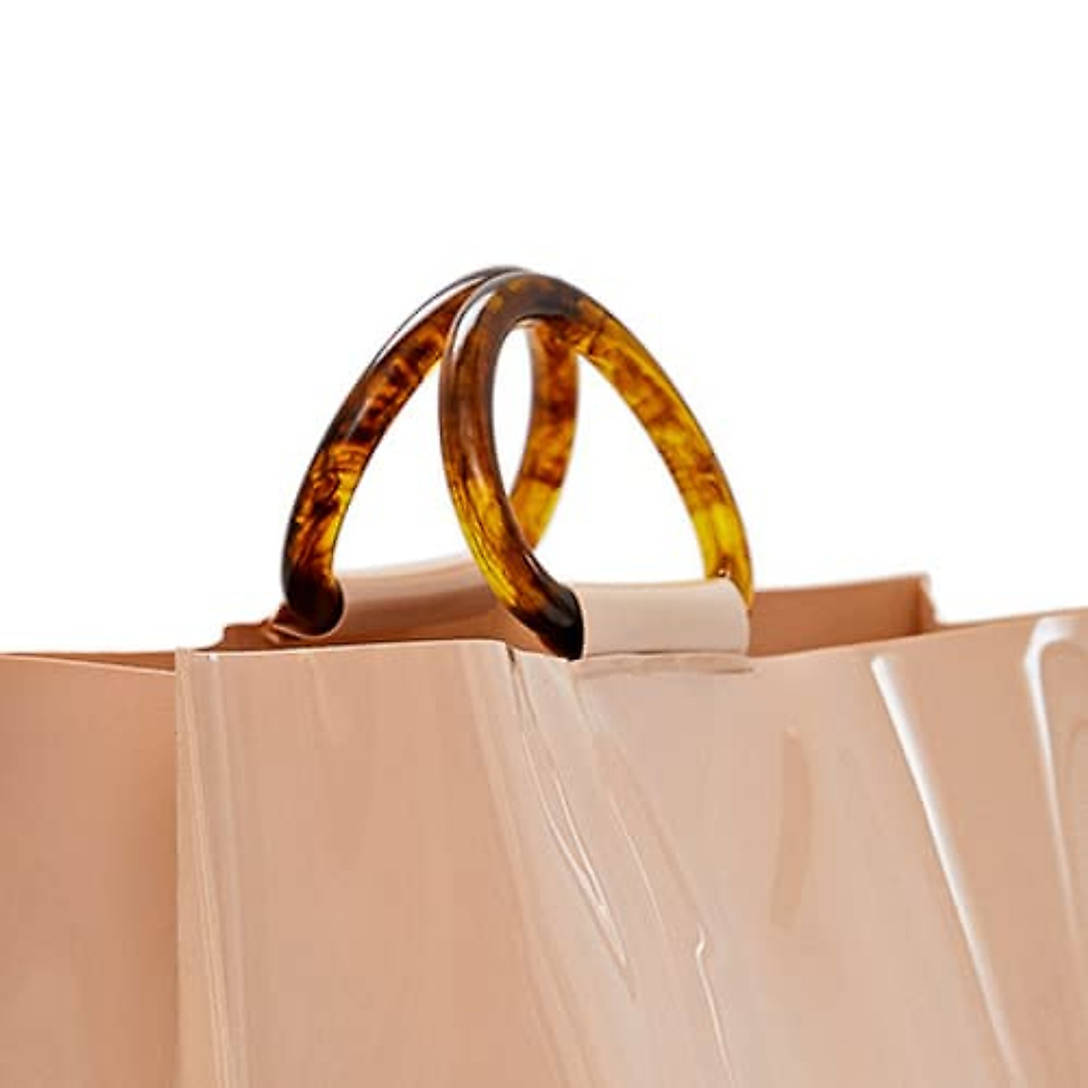 Designer Plastic purses and handbags - Vynyl Clear Transparent Bag - PVC Bags clear Purse - Waterproof Designer Clear Handbags - Bolsa Trasparente de Mujer (High Glass Powder)