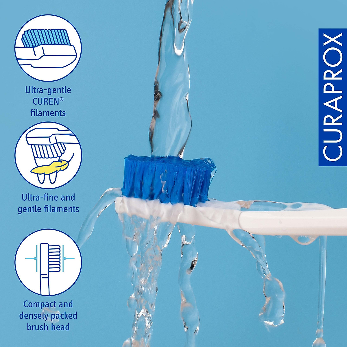 Curaprox CS 5460 Extra-Soft Toothbrushes for Adults, Sensitive-Gum-Safe Ultra-Fine Filaments and Compact, Slightly Angled Toothbrush Head for Improved Tooth and Gum Health, Pack of 2