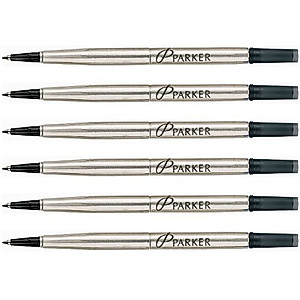 Parker Quink Ink RollerBall Fine Point Black Ink Refill 6 Refills 3021331