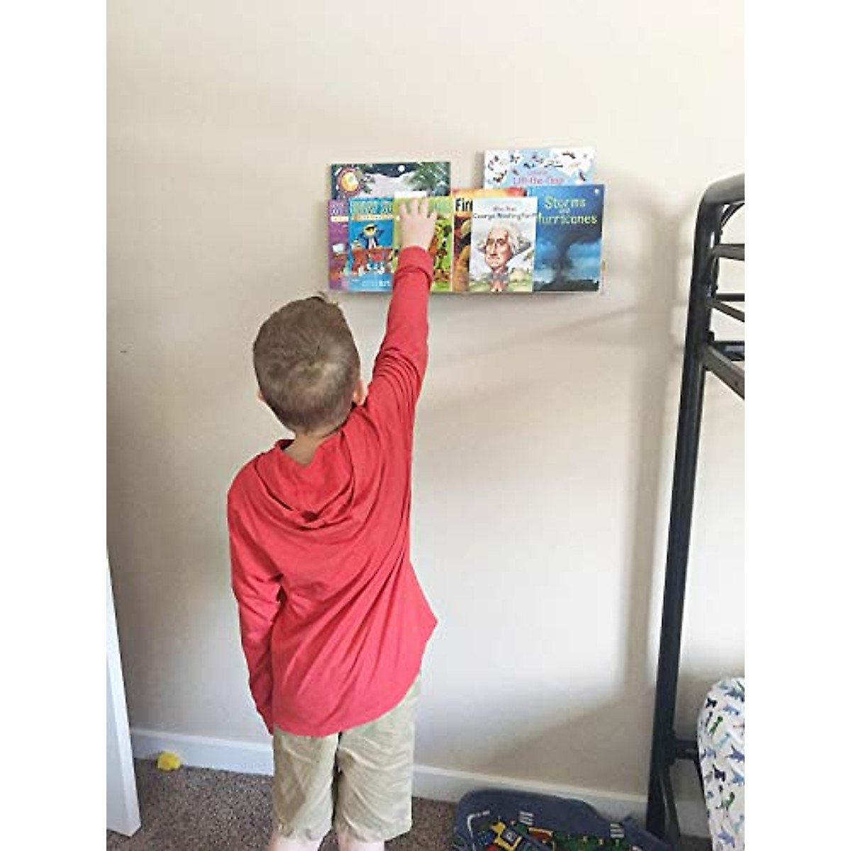 NIUBEE Acrylic 2 Packs Invisible Floating Bookshelves 24 inches,Kids Clear Wall Bookshelves Display Book Shelf,50% Thicker with Free Screwdriver