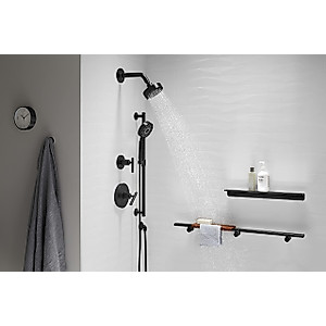 KOHLER 22170-Bl Purist 2.5 Gpm Multifunction Showerhead With Katalyst Air-Induction Technology, Matte Black