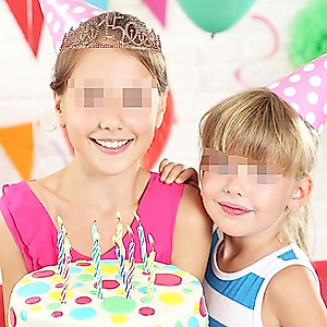 Ceqiny 15th Birthday Sash Tiara and Crowns for Girls, Birthday Queen Rose Gold Tiara, Princess Tiara Rhinestone Headbands with Combs Bridal Wedding Tiaras for Wedding Prom Bridal Party Christmas