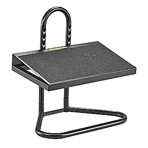Safco Products Task Master Adjustable Footrest 5124, 9 Positions, Tubular Steel Construction