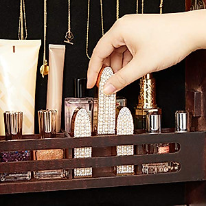 SONGMICS 8 LEDs Jewelry Cabinet Armoire with Beveled Edge Mirror, Gorgeous Jewelry Organizer Large Capacity Brown Patented UJJC89K