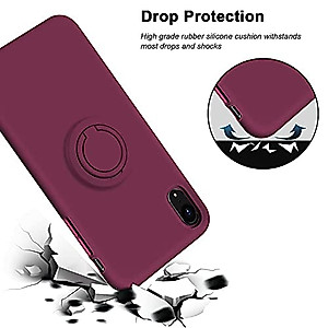 Vooii for iPhone XR Case with Kickstand | Baby Grade Liquid Silicone | 10ft Drop Tested Protective, Microfiber Lining Shockproof Full-Body Cover Case for iPhone XR (WineRed)