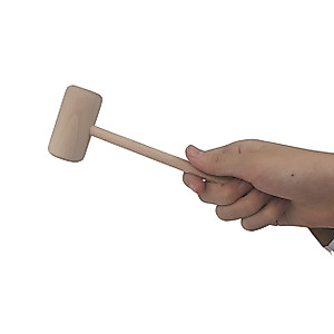 BSANG 8-Inch Large Wooden Crab Lobster Mallet, Seafood Hammers Shellfish Mallets, Wooden Hammer for Chocolate, Hammer Golf Tees, Breakable Heart Hammer, Natural Hard Beechwood (6 Pcs)
