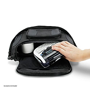USA Gear Label Maker Carrying Case_Compatible with Brother P-Touch PTD600 - Pocket Zippers and Customizable Interior Dividers - Accessory Pocket Holds Cables Printing Tape Refill and More Accessories