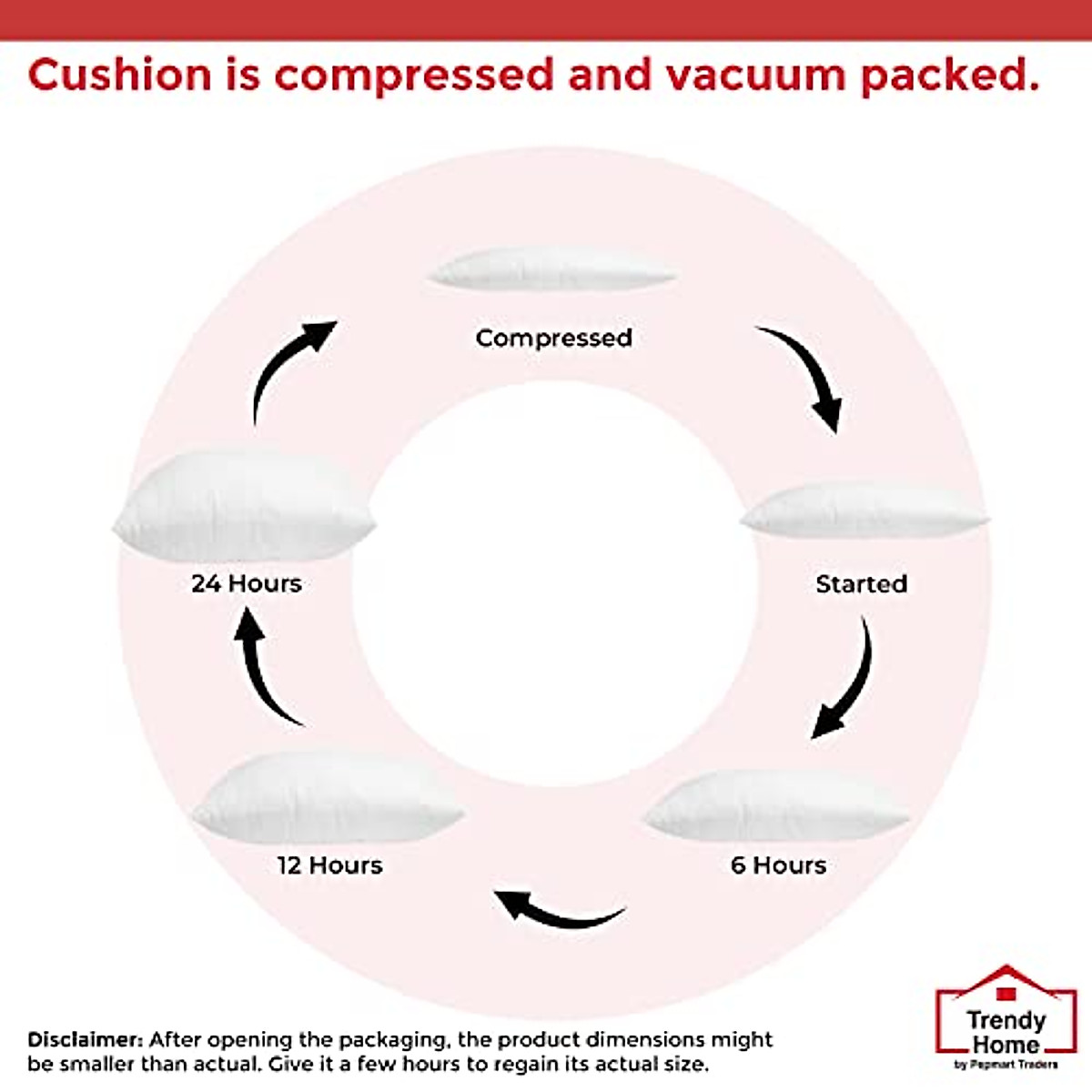 Trendy Home 20x20 Throw Pillow Insert (Set of 4, White) Bed and Couch Pillows Stuffer Hypoallergenic, Decorative Home Indoor Outdoor Sofa Pillow Filler (Non Woven, 4 Pack)